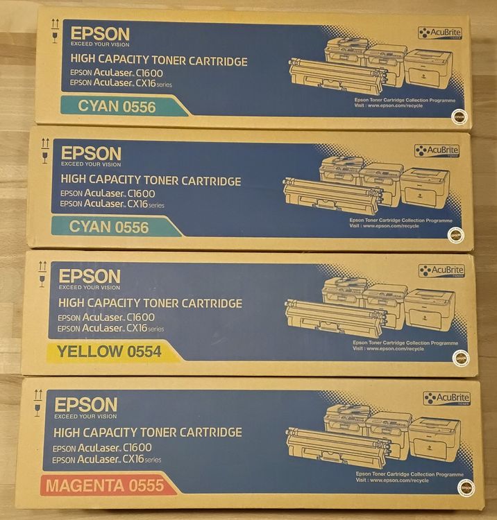 Original Toner Epson M-0555, Y-0554, 2x C-0556 (Neu (gemäss ...