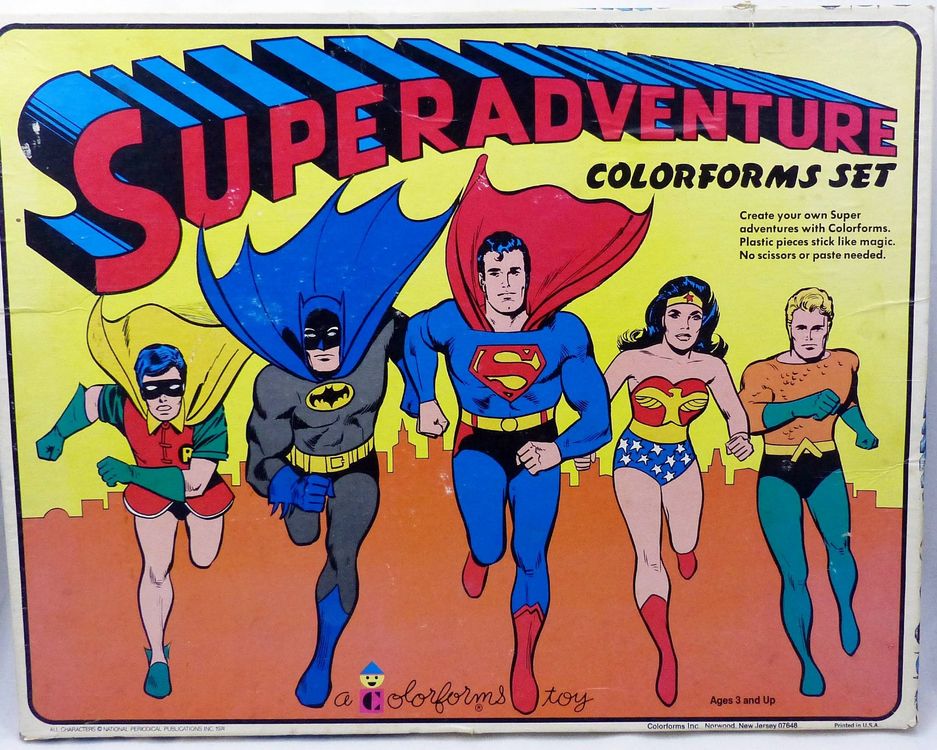 BATMAN WONDER WOMAN JUSTICE LEAGUE COLORFORMS SET DC 1974 (Gebraucht ...