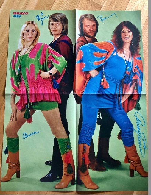 ABBA Vintage wie neu, 70iger Jahre Poster mit Autogrammen (Neu (gemäss ...
