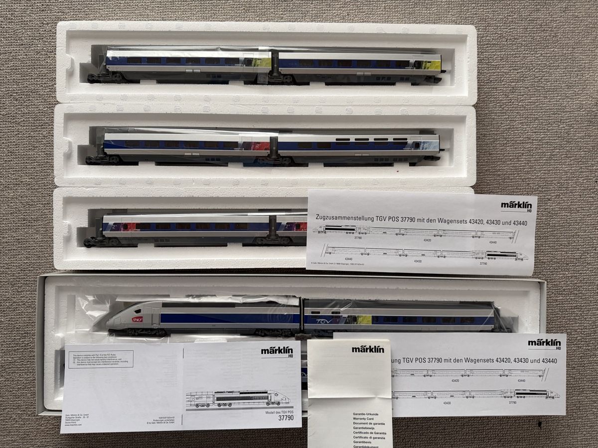 Märklin 37790: Hochgeschw.zug, TGV POS, mit 6 Zusatzwagen (Neu (gemäss ...