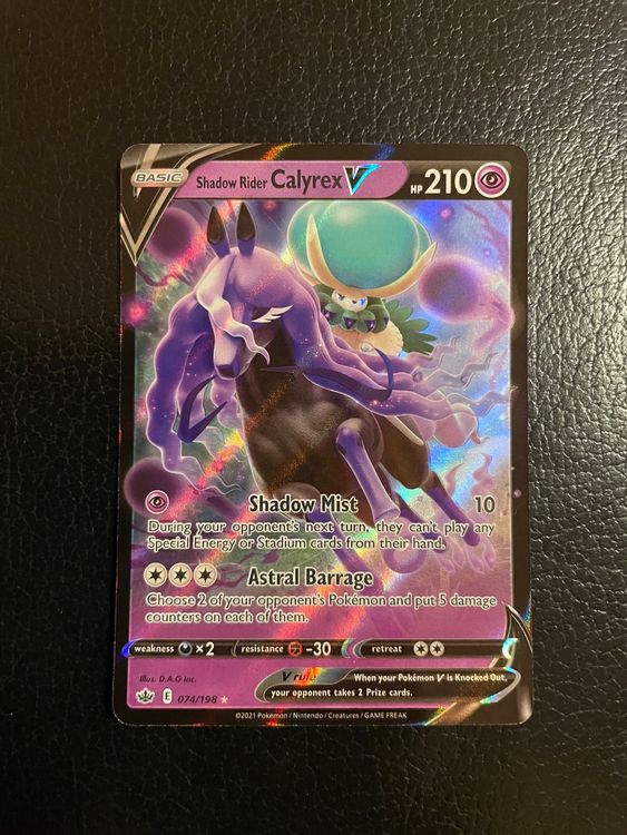 Chilling Reign Shadow Rider Calyrex V 74/198 Ab 1 (Gebraucht) in für ...