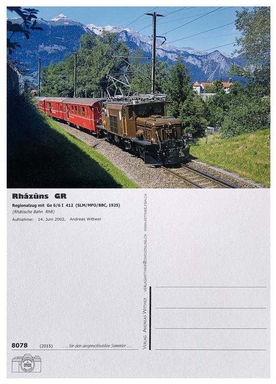 Rhäzüns Imboden Graubünden Bahn RhB Ge 6/6 I 412 Krokodil (Neu (gemäss Beschreibung)) in Bern ...