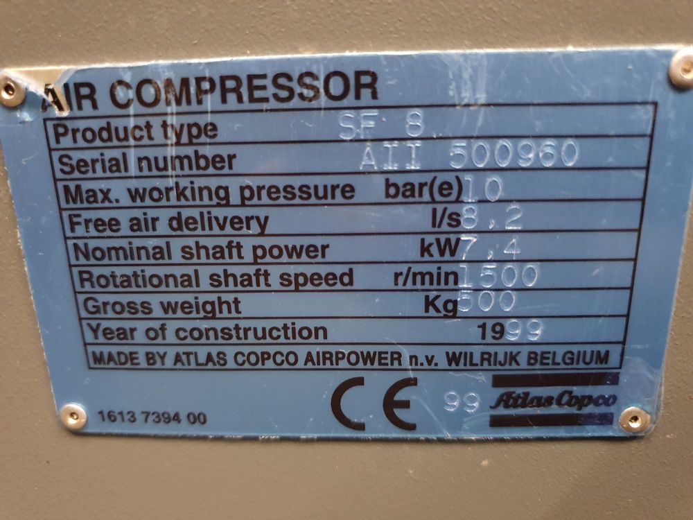 Kompressor Atlas Copco SF8 | Kaufen auf Ricardo