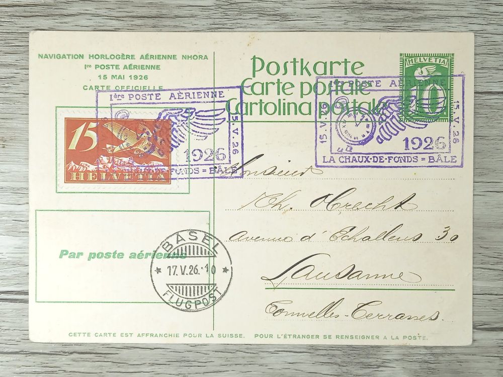 TR12 Carte Postale + Timbre Suisse 1926 (Gebraucht) in Cousset für CHF ...