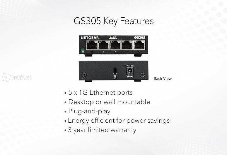 Netgear Gigabit Ethernet Switch GS305v3 (Gebraucht) in Winterthur für ...