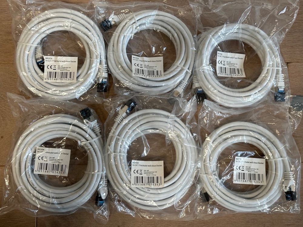 BIGtec CAT7 LAN Netzwerkkabel, 6 Stück, 5m, originalverpackt | Kaufen auf Ricardo
