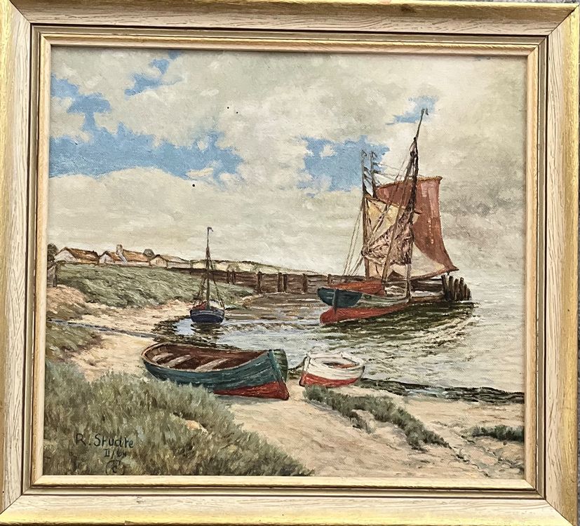 Gemälde mit Boote Signiert | Kaufen auf Ricardo