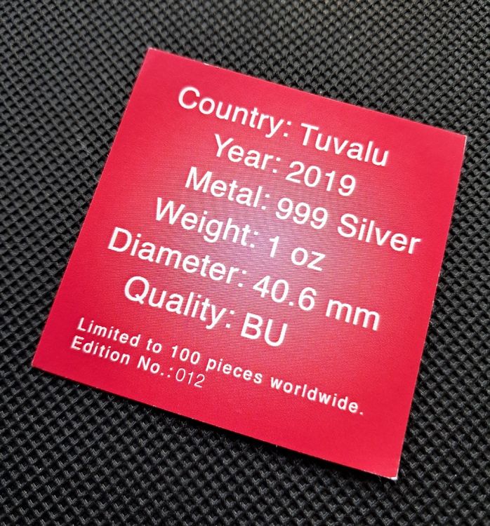 1 OZ Silber Tuvalu, Homer Simpson; Lim. 100Stk Weltweit. (Neu und ...