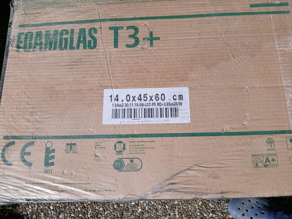 Foamglas T3+ Dämmplatten, 14.0x45x60 cm (Neu und originalverpackt) in Boswil für CHF 30 – nur ...