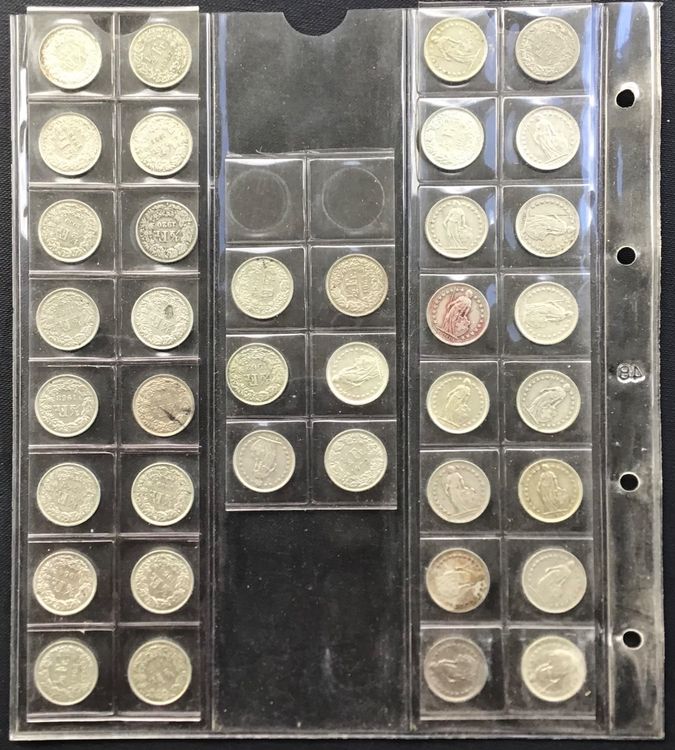 38x Antike Silber 50 Rappe Schweizer Münzen (Gebraucht) in Root für CHF ...