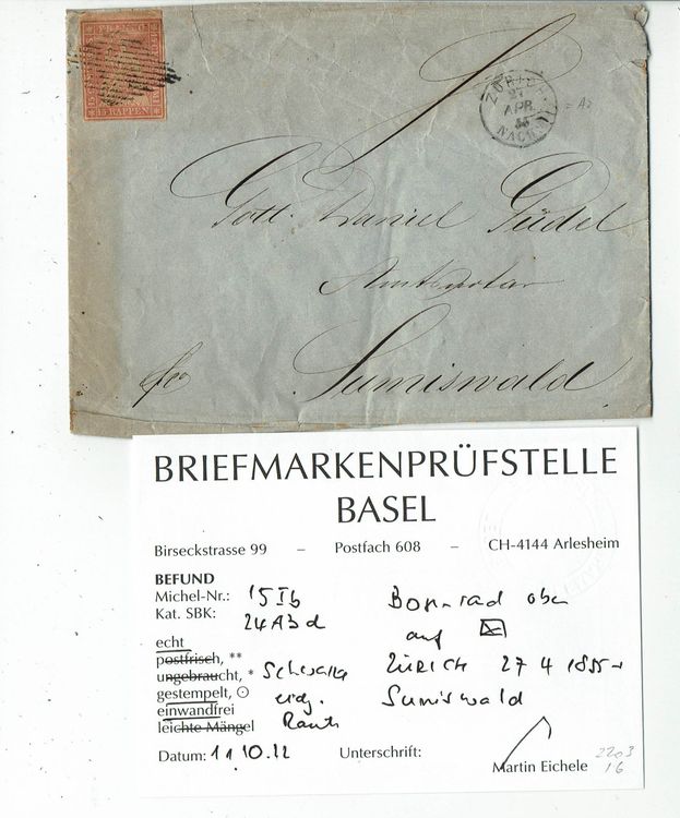 STRUBEL 15RP(24A3d bräunlichkarmin) BEFUND (Gebraucht) in Rüschlikon für CHF 240 – mit Lieferung ...