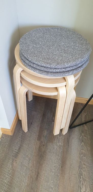 Holz Hocker rund inkl Polster, 3 Stk im Set (Gebraucht) in für CHF 40 ...