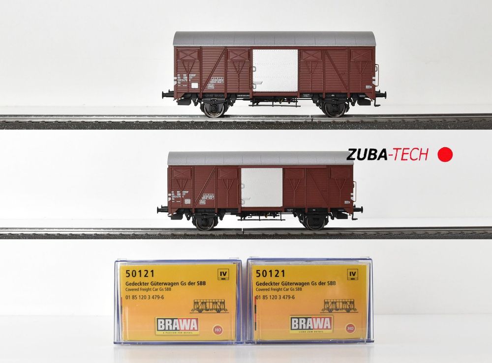 Brawa 2x Gedeckte Güterwagen SBB H0 GS mit OVP | Acheter sur Ricardo