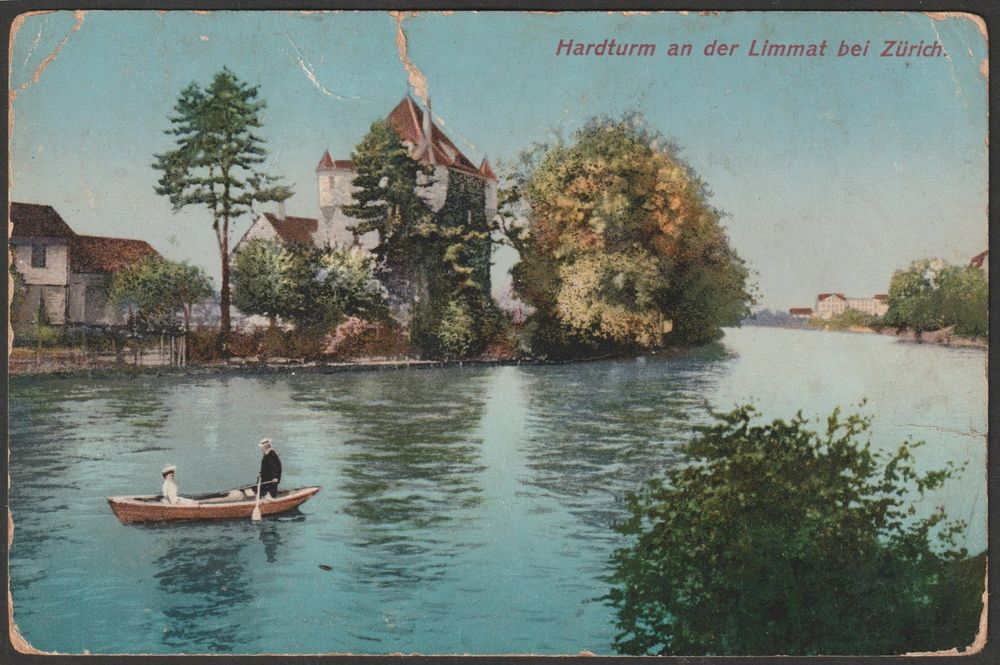 ZH: AK , 23.V.10: ZÜRICH, Hardturm an der Limmat, Ruderboot | Kaufen ...