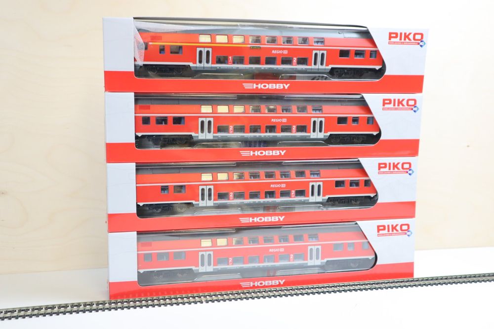 PIKO 4 x Doppelstockwagen + Steuerwagen - 57621 / 57620 | Kaufen auf ...