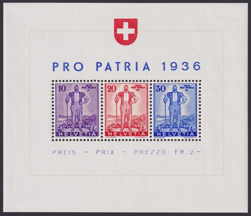 W8, Pro Patria Block 1936, postfrisch **, Kat: 140.- | Kaufen auf Ricardo