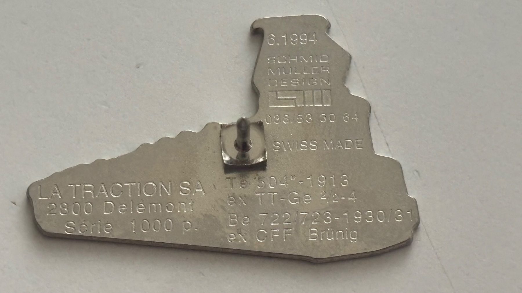 Pin's Schmid & Muller Design - Te 504 1913 ex TT-Ge 2/2-4... (D ...