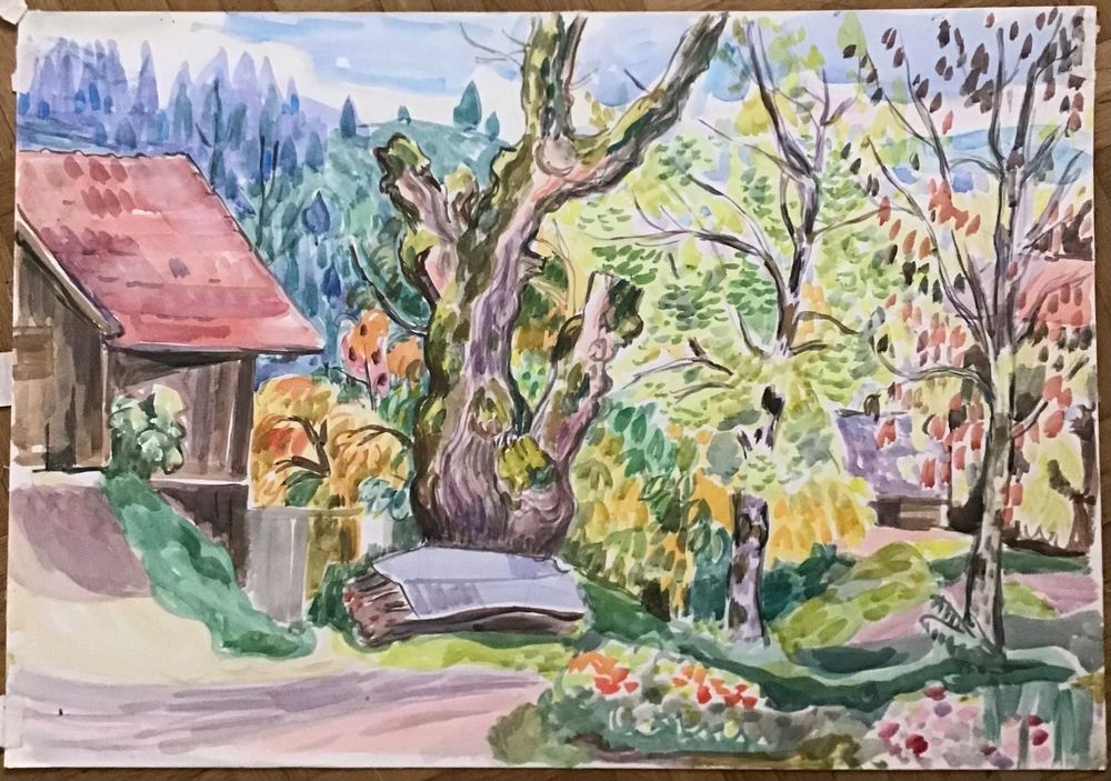 Maria UEBERSAX (1899-1989) Landschaft Aquarell | Kaufen auf Ricardo