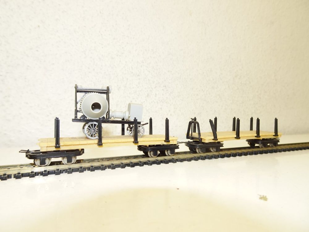 2 Egger Bahn Güterwagen Rungenwagen Betonmischer HOe (Q06) | Kaufen auf Ricardo