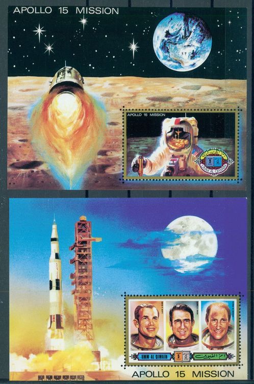 UMM AL QIWAIN, APOLLO 15, PAAR BLOCKS 1972, POSTFRISCH ** (Neu (gemäss ...