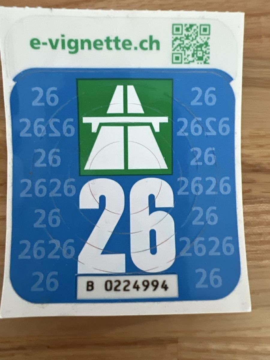 Aufkleben Vignette Schweiz
