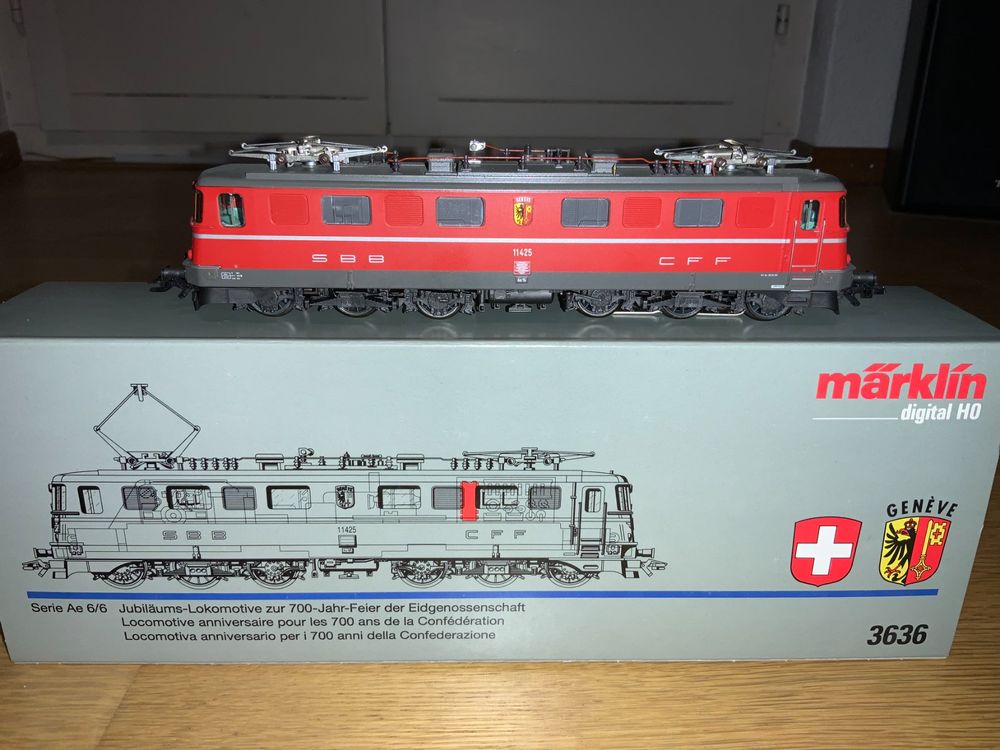 Märklin 3636 Ae 6/6 11425 Genève , 700 Jahre Schweiz (1991) | Kaufen auf Ricardo