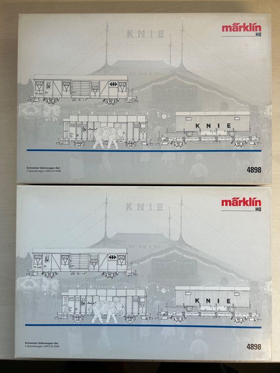 2x Märklin 4898 Schweizer Güterwagen-Set Circus Knie SBB H0 | Acheter ...
