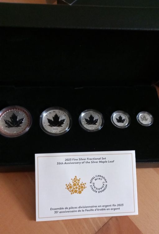 Maple Leaf 2023, Fractional Set,35th Anniversary,Silbermünze (Neu und ...