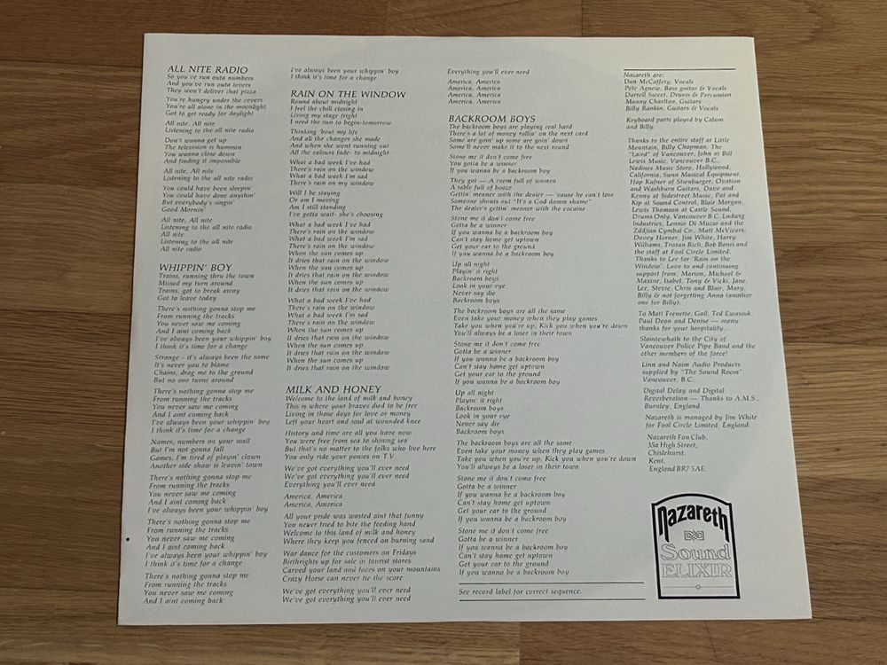 Nazareth. 1983. Sound Elixir (Gebraucht) in Faulensee für CHF 20 – mit ...