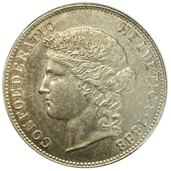 Suisse_ 5 Francs 1888 "Falsification" (Défectueux) à Martigny pour CHF ...