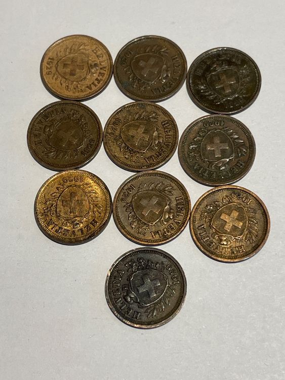 10stk. 1rp. 1929 (16) (Gebraucht) in Bonstetten für CHF 12 – mit ...