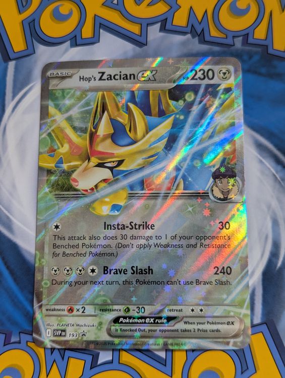 Hop's Zacian ex - 193 SVP EN - Pokemon Card Holo Black Star (Neu ...
