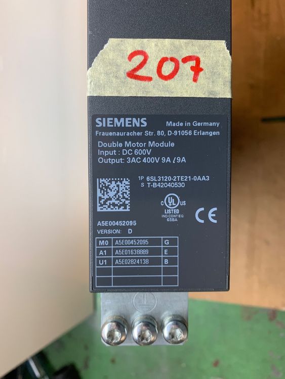Siemens SINAMICS S120 Double Motor Module 6SL3120-2TE21-0AA3 (D ...