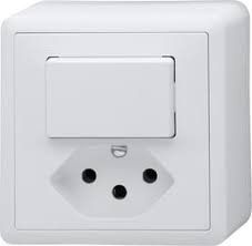 AP Schalter Steckdose kombination Druckschalter Sch3 T13 (Neu und ...