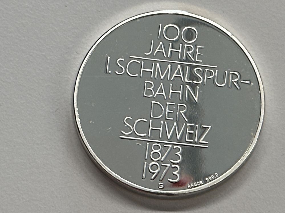 Medaille Silber 999 20g 100 J. 1. Schmalspurbahn der Schweiz | Kaufen auf Ricardo
