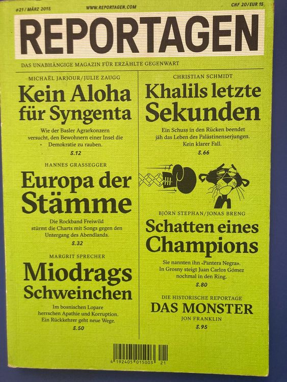 Reportagen 21 (Gebraucht) in Bern für CHF 5 – nur Abholung auf Ricardo ...