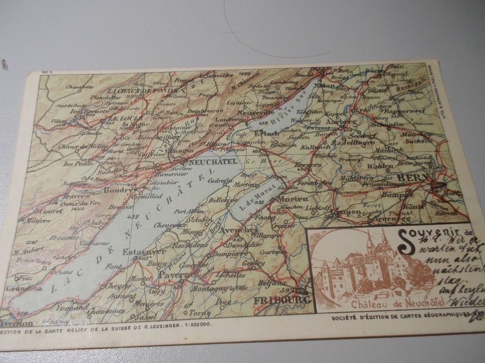 Souvenir du Chateau de Neuchatel, 1909, Landkarte (Gebraucht) in Wolfhalden für CHF 1 – mit ...