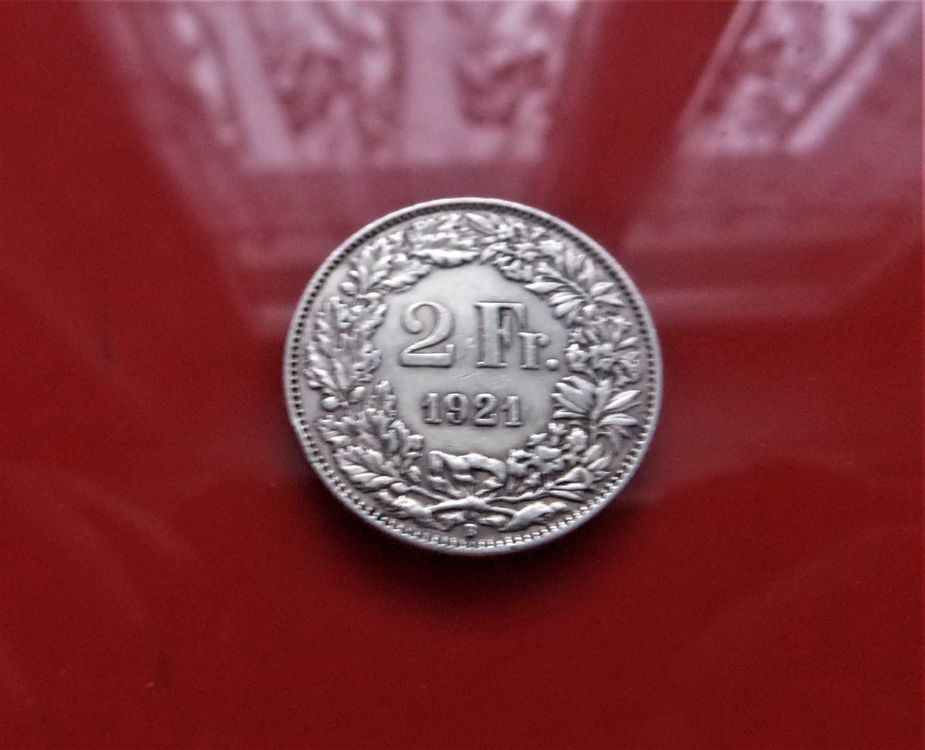 CH - 2 Fr.1921 SILBER Münze ss-vorz (Gebraucht) in Glis für CHF 4 – mit Lieferung auf Ricardo kaufen