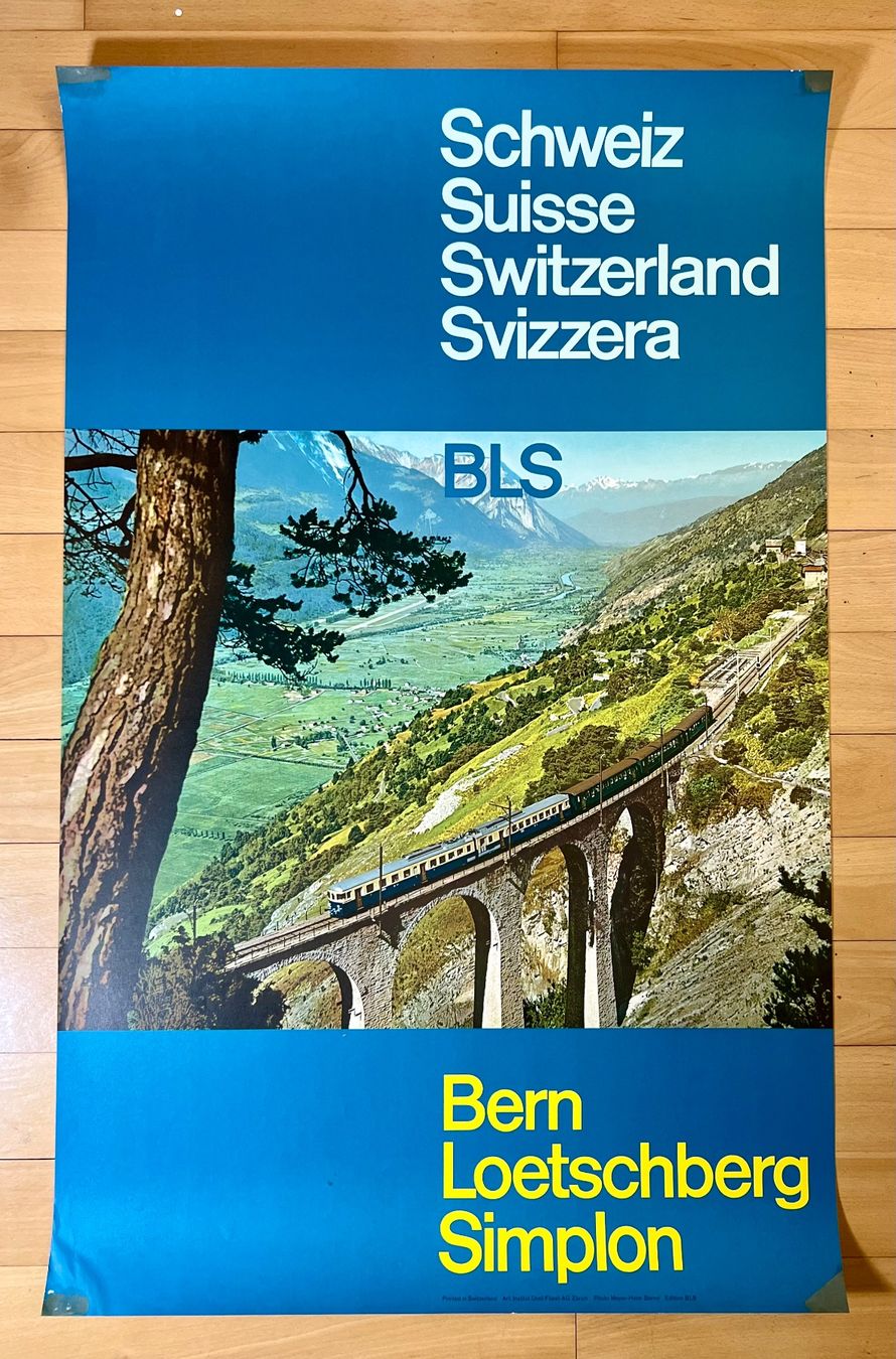 Plakat Bahn – BLS Bern Lötschberg Simplon 1970 Original (Gebraucht) in ...
