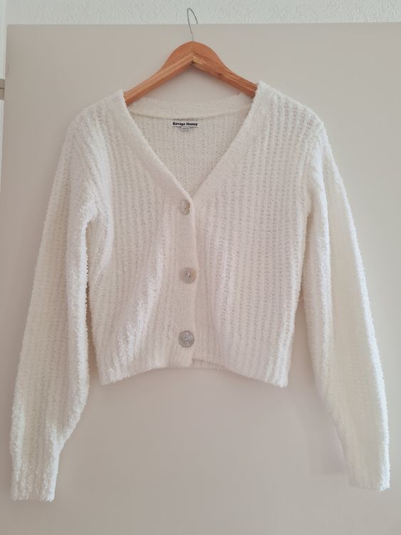 Weisser Strickcardigan Gr. XS kuschelig warm Herbst | Kaufen auf Ricardo
