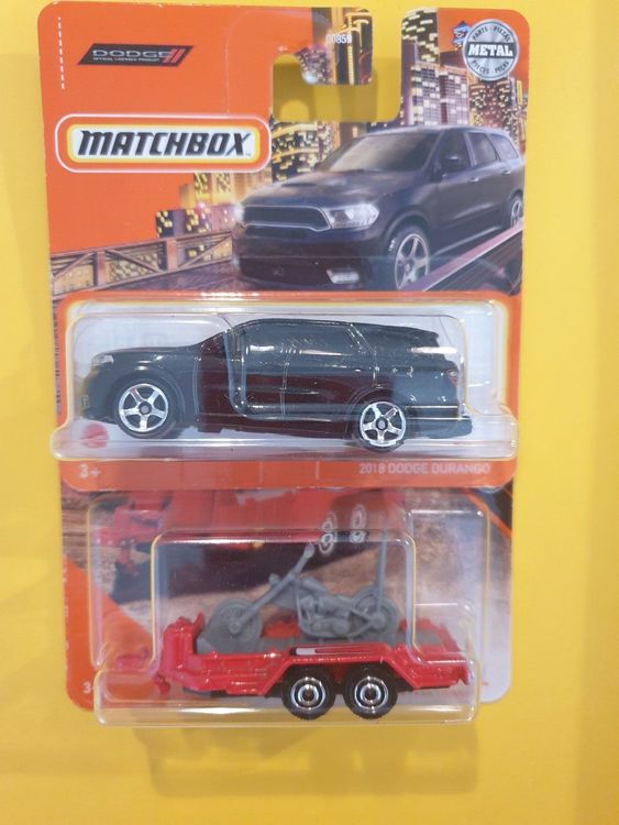 Matchbox 2018 DODGE DURANGO & MBX CYCLE TRAILER (Neu und ...