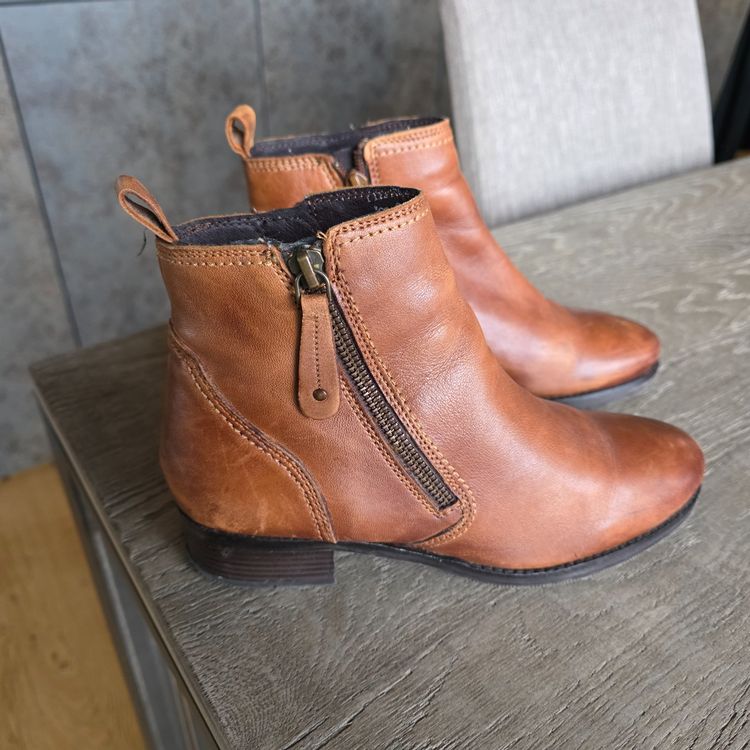 🐸 VARESE LEDER STIEFELETTE 36 COGNAC TOP ZUSTAND (Gebraucht) in Môtier ...