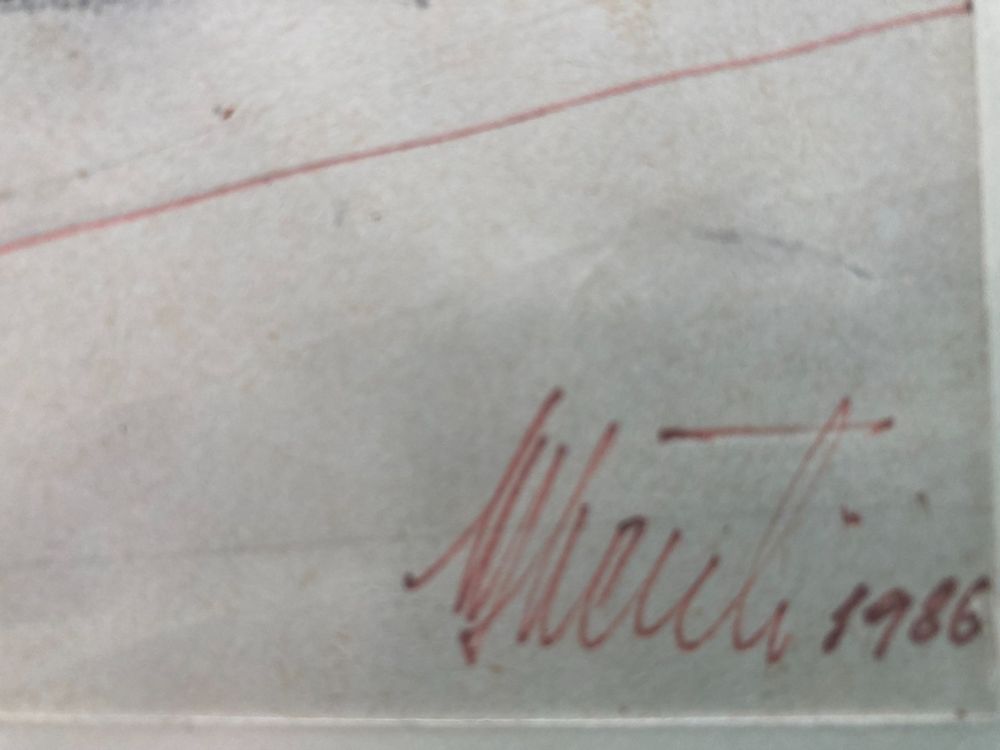 Aquarell Zeichnung Original sign. Herrli '86 Städtli Nidau (Gebraucht ...