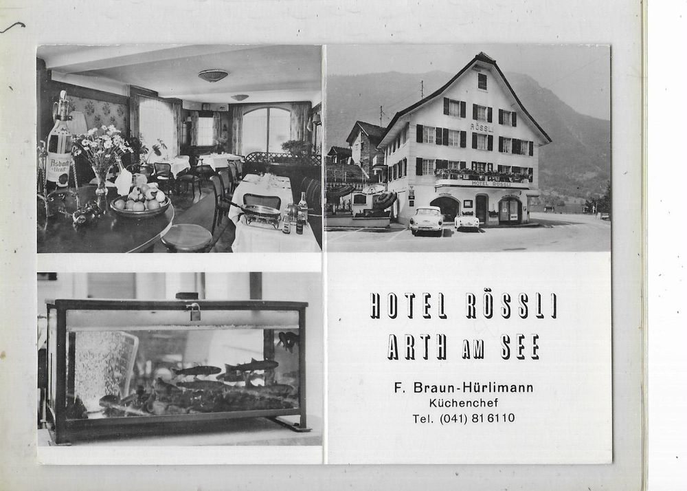 Sz Arth Am See Hotel Rössli Werbekarte Kaufen Auf Ricardo