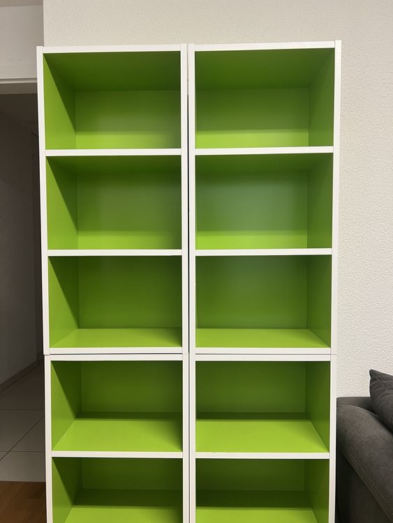 4x Regale Grün-Weiss Regal Set Aufbewahrung Bücherregal Mode (Gebraucht ...