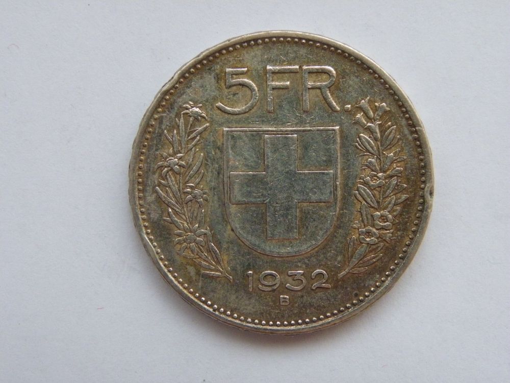 5 Fränkler 1932 - Seltene Schweizer Münze für Sammler! (Gebraucht) in Untersiggenthal für CHF 10 ...