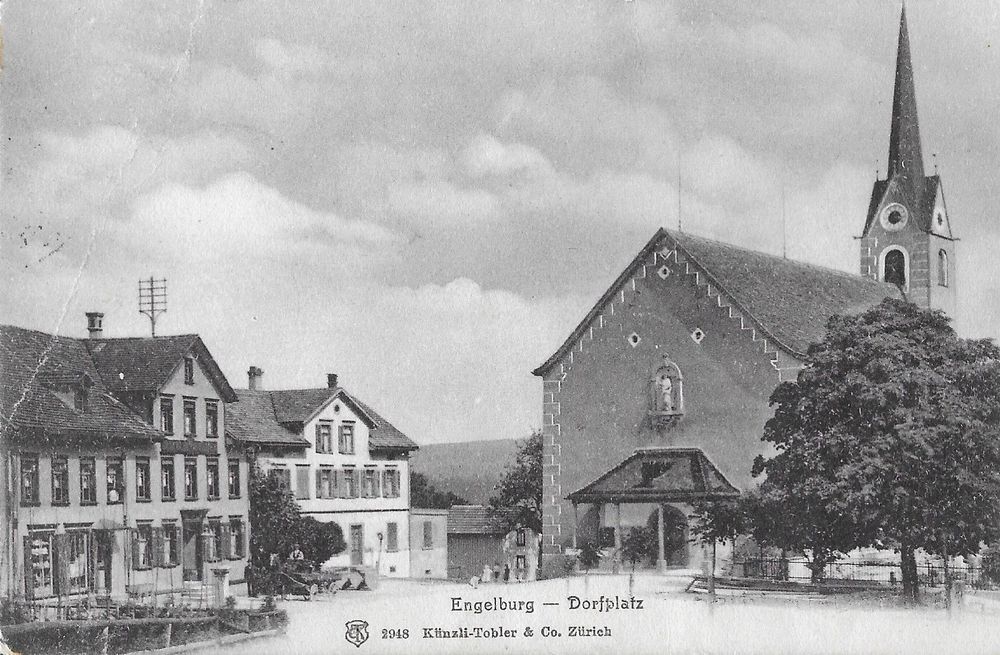 Alte Ansichtskarte Engelburg Dorfplatz, ca. 1906 (Gebraucht) in Zürich für CHF 18 – mit ...
