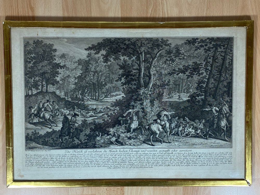 Ridinger grosse antike Jagdszene Jagd (Gebraucht) in Vaduz für CHF 69 – mit Lieferung auf ...