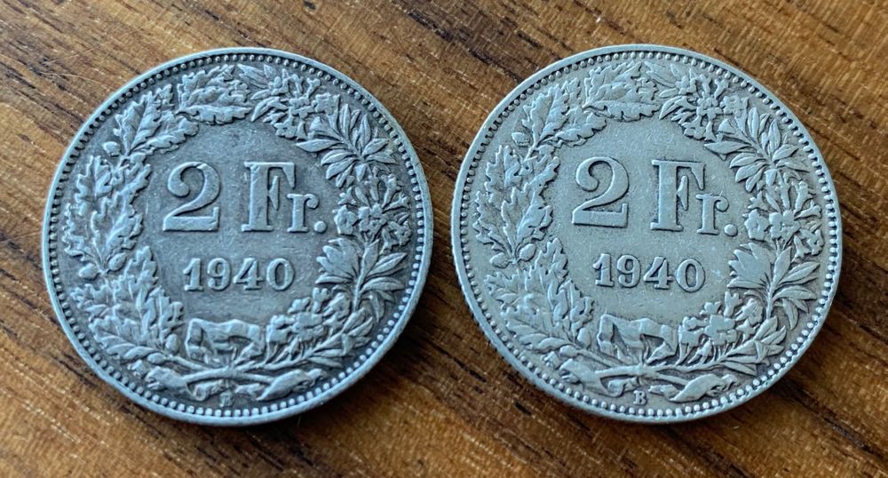 Schweiz 2 x 2 Franken 1940 Silber (Einzelverkauf möglich) | Kaufen auf Ricardo