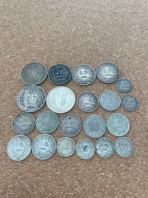 Set de 21 pièces 1/2fr-5fr 1906-1995 Silver (Gebraucht) in Neyruz für CHF 51 – mit Lieferung auf ...